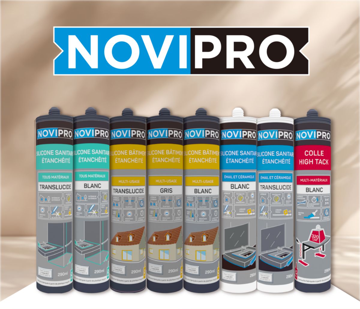 NOVIPRO - Mastic silicone bâtiment blanc NOVIPRO | Clim+