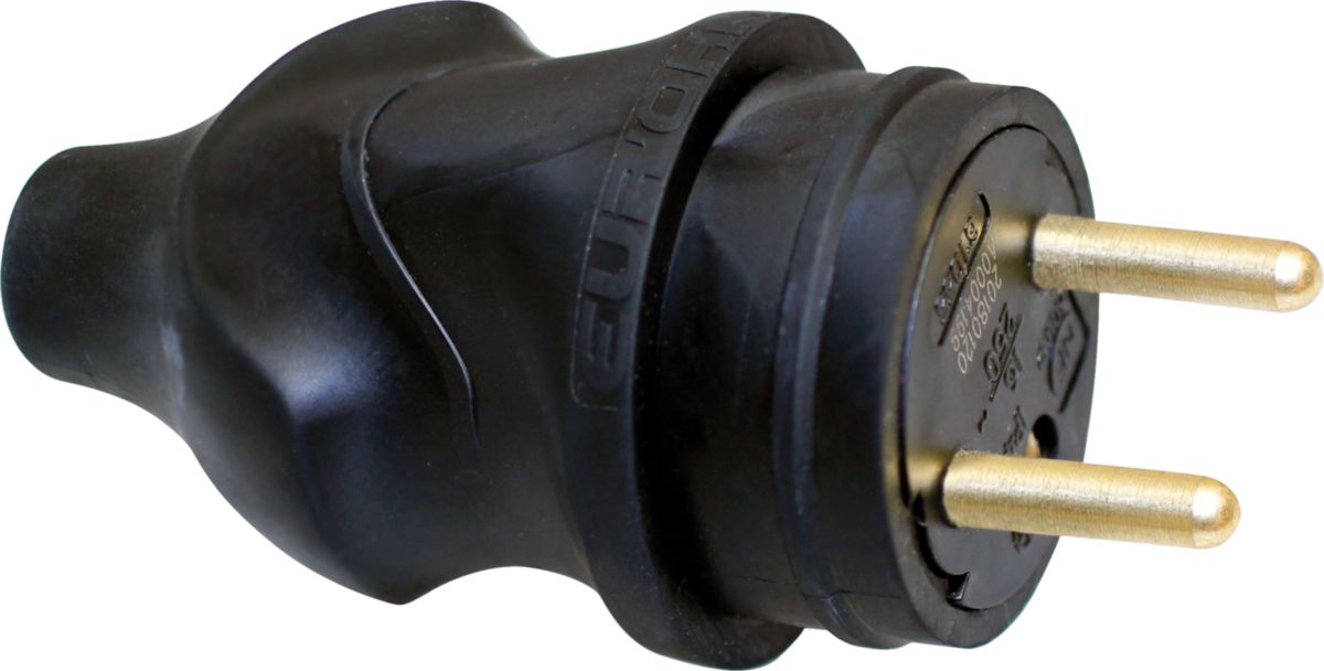 EUR'OHM - Fiche16A male caou.IP40 sans bague Réf. 61055 | Clim+