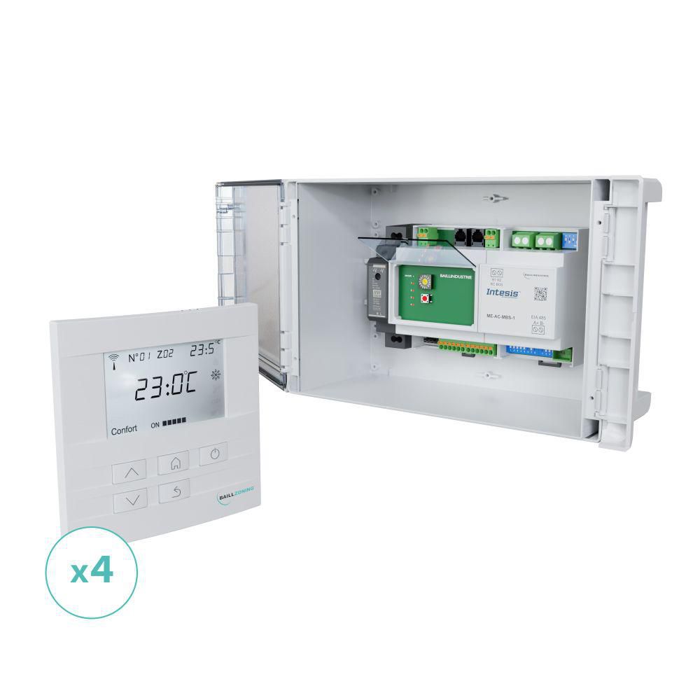 BAILLINDUSTRIE - Kit de régulation à 4 zones thermostats Blanc réf: KIT ...