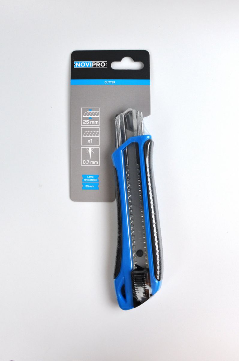 NOVIPRO - Cutter Novipro lame rétractable 25mm jaune/noir | Clim+