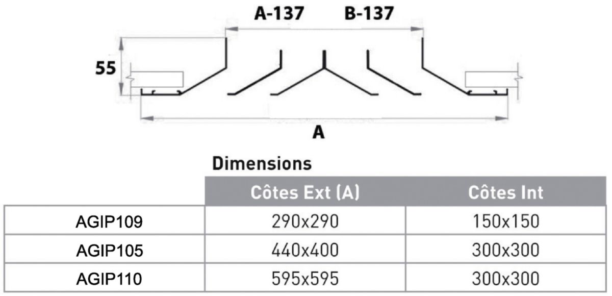 ACP AIR CONDITIONING PRODUCTS - Grille de soufflage carrée 150 X 150 ...