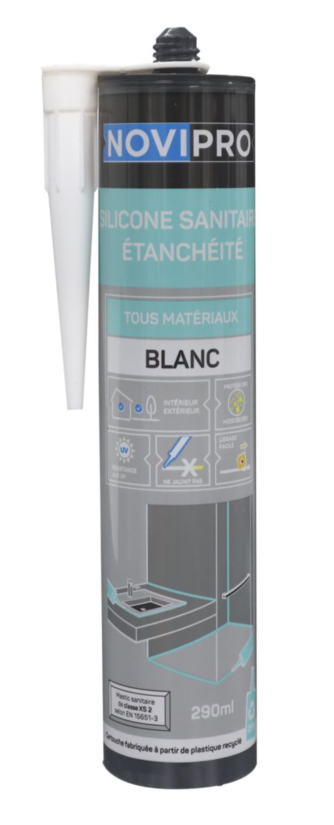 NOVIPRO - Silicone sanitaire tous supports blanc NOVIPRO | Clim+