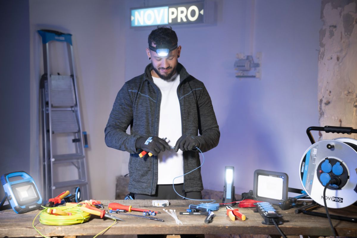 NOVIPRO - Lampe frontale à batterie rechargeable avec interrupteur avec ...