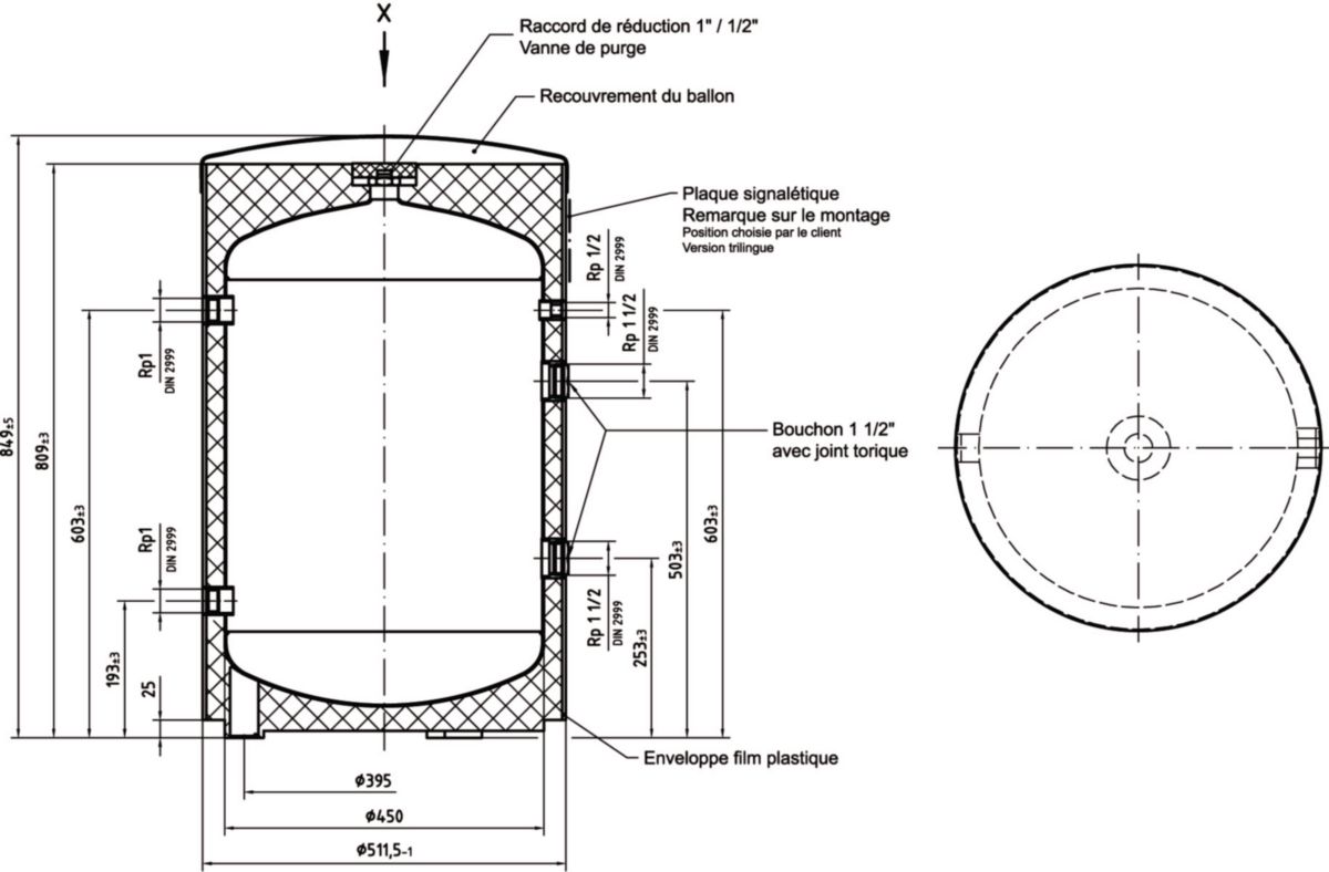 GLEN DIMPLEX - Ballon tampon et eau chaude 100 litres PSW 100 réf ...
