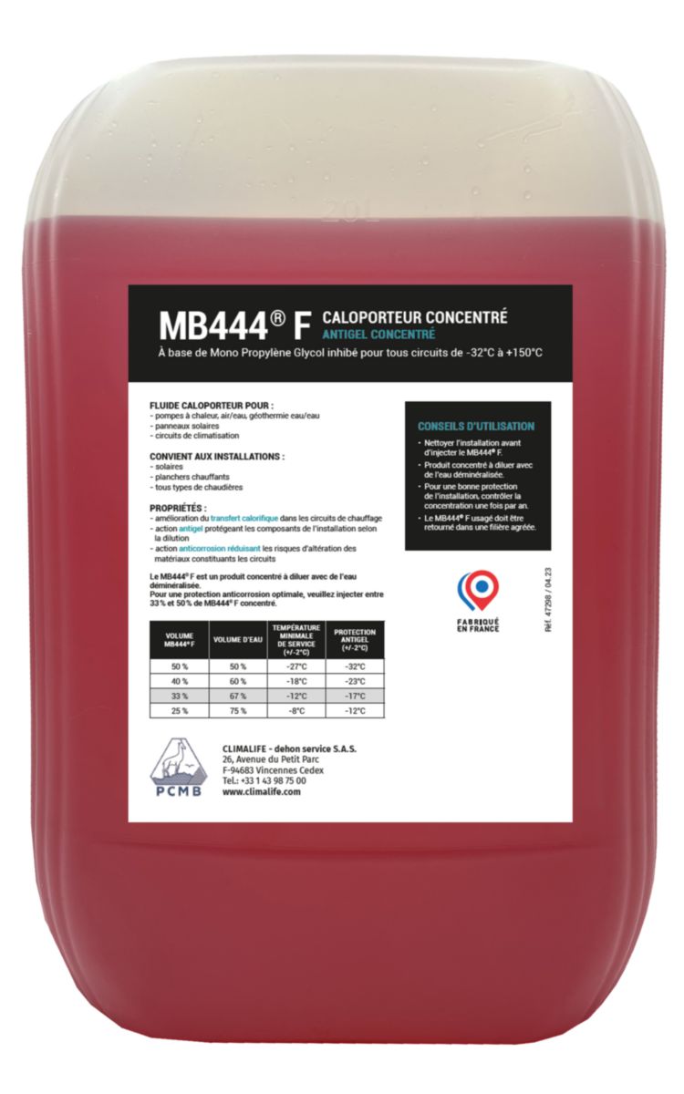 DEHON-CLIMALIFE - Fluide caloporteur universel concentré MB444 F, -50 ...