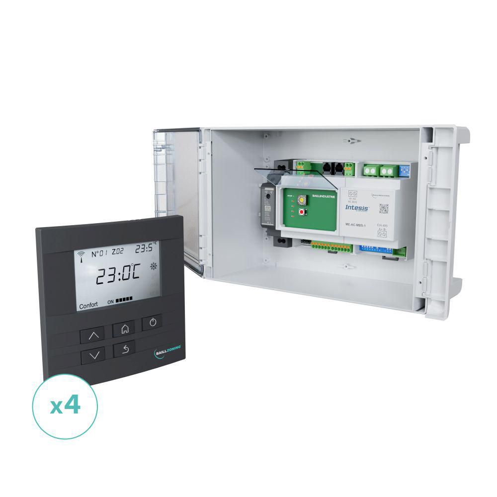 BAILLINDUSTRIE - Kit de régulation à 4 zones thermostats Anthracites ...