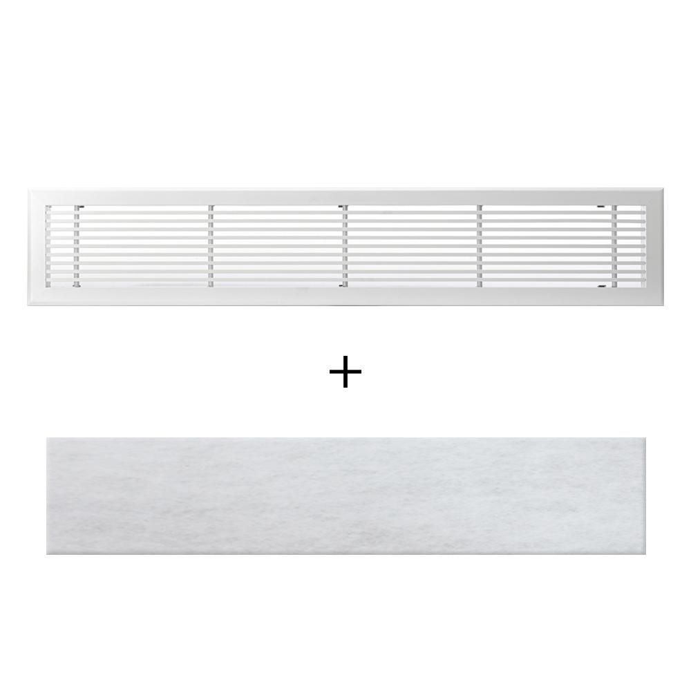 BAILLINDUSTRIE - Grille de reprise lineaire 800x150 blanc mate avec ...